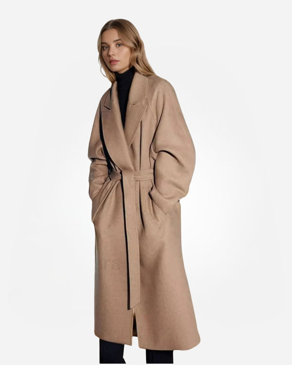 the winter coat in beige colors : beige - black - baby blue – proud.store